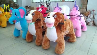 China Hansel Amusement center coin operated kids animal motorized plush rides for sale