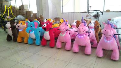 China Hansel Popular battery operated plush indoor electrical animals toy car for sale