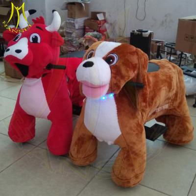 China Hansel kids indoor play games electric plush riding motorized animals for sale