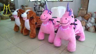 China Hansel wholesale walking coin operated motorized plush riding animals for sale