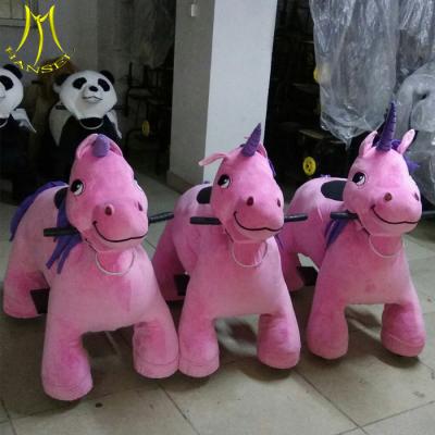China Hansel  shopping mall animal electric ride on walking plush unicorn ride in mall coin ride for sale