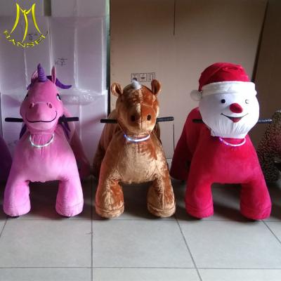China Hansel plush electronic kid riding horse toy shopping mall animal dinosaur ride for sale