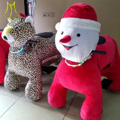 China Hansel Guangzhou factory battery powered animal toy plush electrical animal toy car for kids for sale