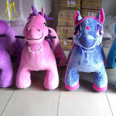 China Hansel 2018 attractive  kids and adult can ride motorized stuffed animal  kids ride on unicorn toy for plaza for sale