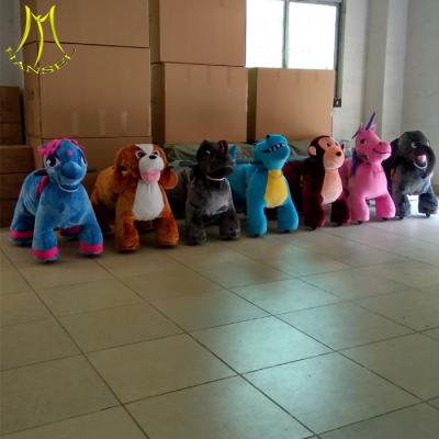 China Hansel  Popular battery operated plush electrical animals car safari toy ride for indoor ride for sale