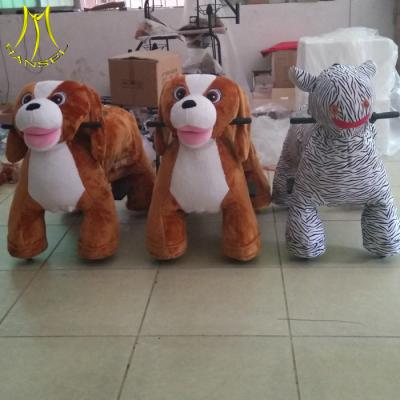 China Hansel stuff toy steel frame rideable plush electrical animal toy car for family amusement ride for sale