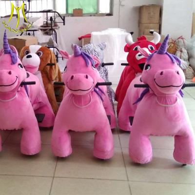 China Hansel  funny crazy unicorn ride game coin operated walking robot children rides in mall for sale