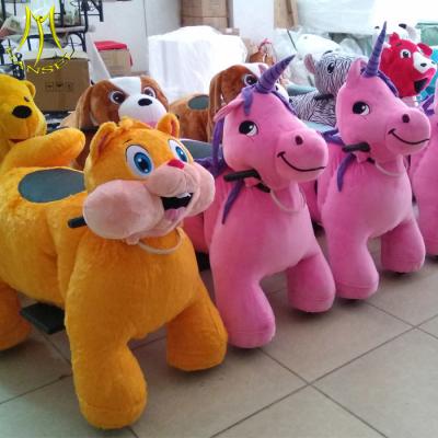 China Hansel  cheap animal toy wholesale unicorn coin operated large animal kiddie ride with metal frame for sale