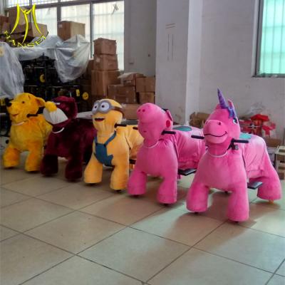 China Hansel  cheap non coin operated plush animal petting zoo kids riding horse toy for sale for sale