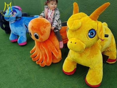 China Hansel amusement park mall ride on toys plush electric animal scooters for sale