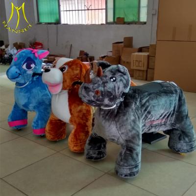 China Hansel plush animal machine toy ride battery electric animales mountables for sale