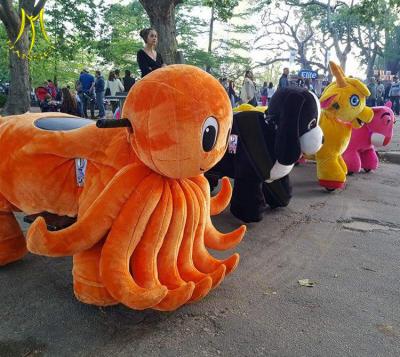 China Hansel hot selling children amusement park kids ride plush animal scooters for sale