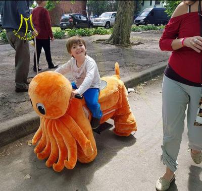 China Hansel hot selling kids toy rides electric mountable animal plush ride for sale