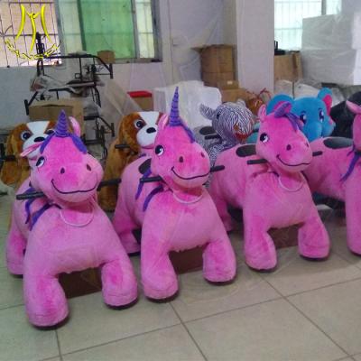 China Hansel children play game coin operated ride on plush animal scooters for sale