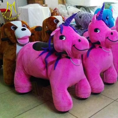 China Hansel amusement games plush electronic kid riding animals for shopping mall for sale