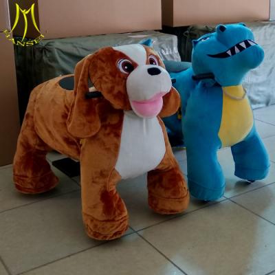 China Hansel   plush toys stuffed animals on wheels plush animal electric scooter for sale