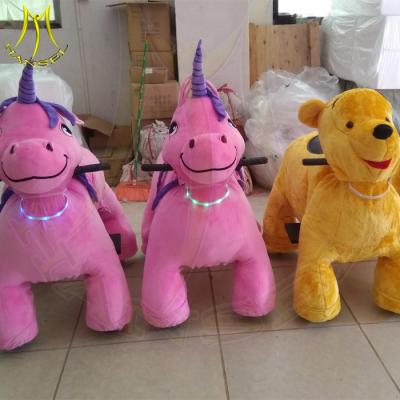 China Hansel hot selling kids stuffed walking battery operated ride on animals for sale