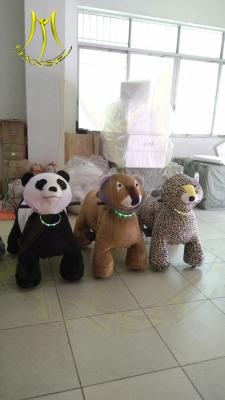 China Hansel  popular plush walking animal scooter ride for mall battery animal cars with coin for kids for sale