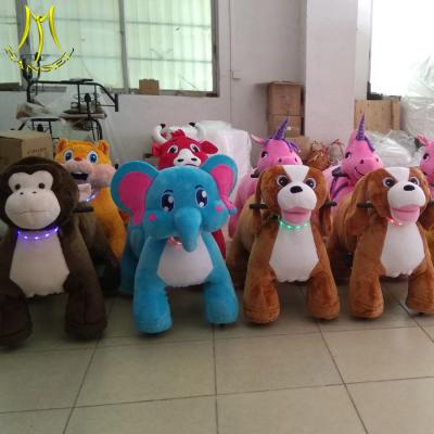 China Hansel hot selling coin operated electric walking plush stuffed animals ride for sale