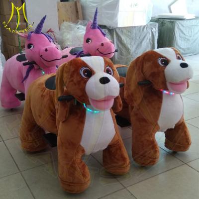 China Hansel coin operated children ride on battery operated plush motorized animals for sale