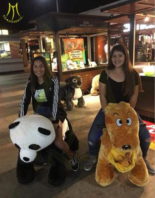China Hansel shopping mall amusement park ride plush animal scooter ride coins for sale
