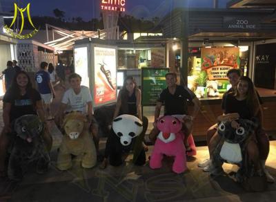 China Hansel coin operated Christmas children ride on motorized plush riding animals for sale