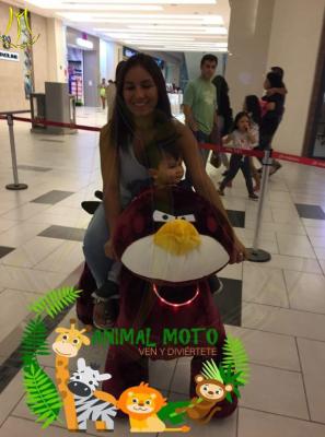 China Hansel adult and kids stuffed animal plush ride electric scooter for shopping mall for sale