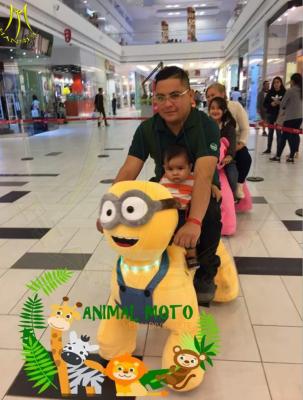 China Hansel children happy ride on motorized plush riding animals for mall for sale