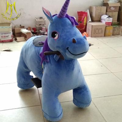 China Hansel safari car coin unicorn motorized plush animal horse ride for mall for sale