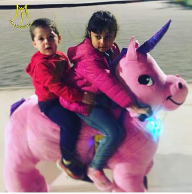 China Hansel used commercial amusement park sales kids ride on unicorn toy for sale