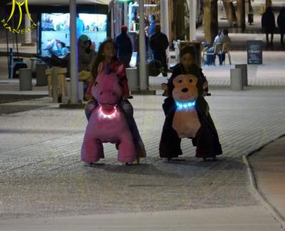 China Hansel plush battery operated animal walking amusement happy scooter ride for mall for sale