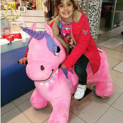 China Hansel shopping mall  amusement ride electric unicorn plush toy for children for sale