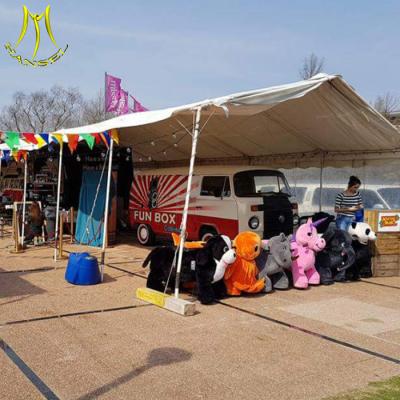 China Hansel hot selling amusement electric ride on animals riding horse on wheels for kid and adult for sale