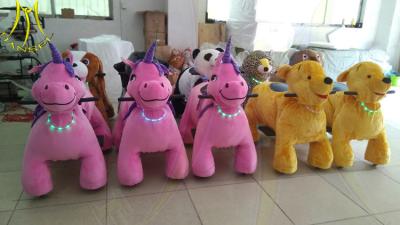 China Hansel plush amusement park rides animal electric dog walking machine for sale