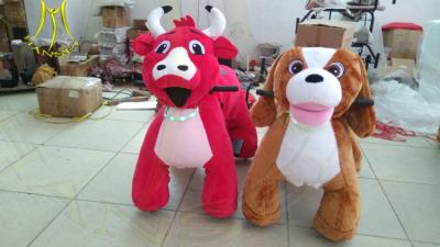 China Hansel plush moving animal zoo amusement giant plush electrical animal scooter in China for sale