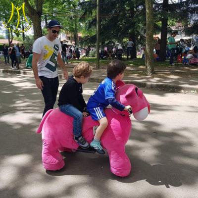 China Hansel electronic dog toy electric riding toys plush toys stuffed animals on wheels for sale