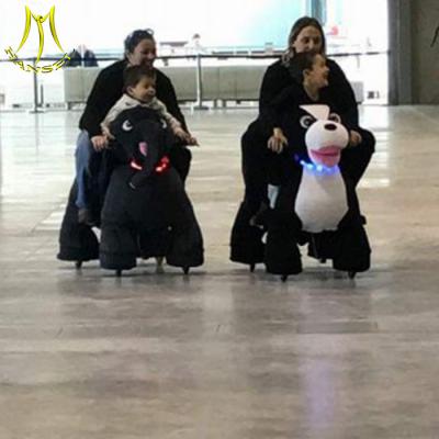 China Hansel animal coin operated rides large plush dog ride toy on wheel for sale