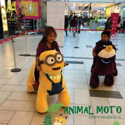 China Hansel amusement kids plush riding animals plush riding motorized animals for sale