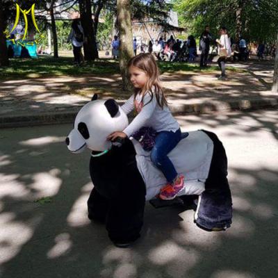 China Hansel christmas motor panda ride on plush horse toy pony for kids and adults for sale
