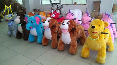 China Hansel children funfair plush battery operated zoo animal toy ride for sale