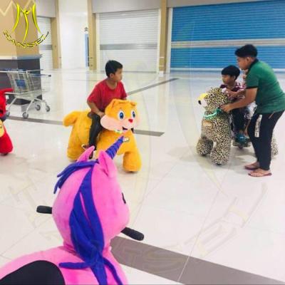 China Hansel electric walking stuffed coin operated ride animal scooters in mall for sale