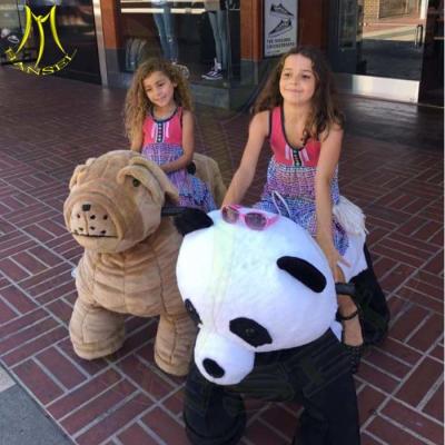 China Hansel walking entertainment coin operated children rides on plush animal car for sale