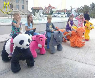 China Hansel amusement park coin operated stuffed plush electrical animal toy ride for sale