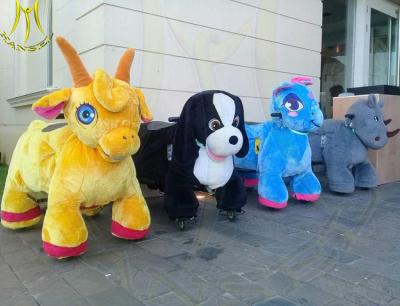 China Hansel  amusement mall ride on electronic toys plush animal scooters for sale