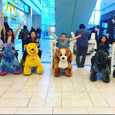 China Hansel coin operated plush walking kiddie electric ride on walking toy unicorn for sale