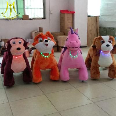 China Hansel plush kiddie ride walking animal mountable electric toy for children for sale