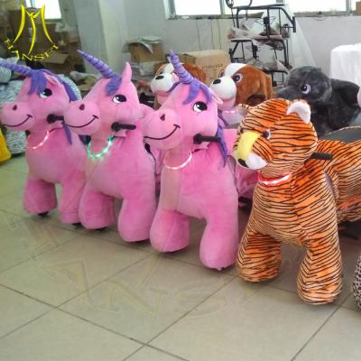 China Hansel coin operated electric walking plush animal toy rides for park for sale