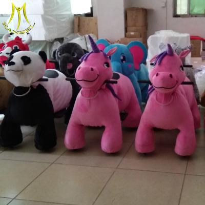 China Hansel  amusement park games kiddie electric ride on walking toy unicorn in mall for sale
