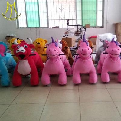 China Hansel plush walking coin operated motorized unicorn carnival rides for sale
