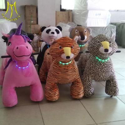 China Hansel shopping mall animal large plush moving unicorn for indoor adult ride on toys for sale